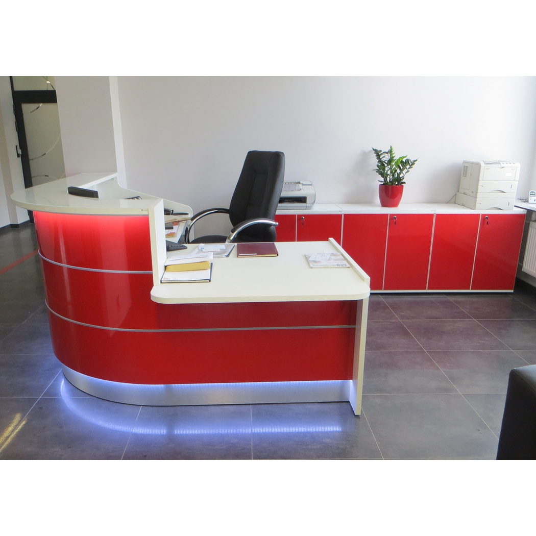 Valde 96 Corner Reception Desk w/Counter Top, ADA Compilance by MDD ...