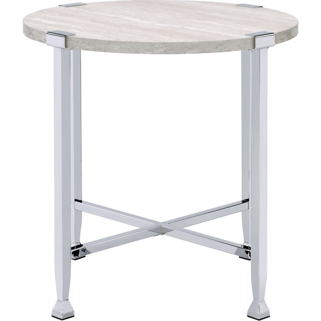 Brecon Wood Round Coffee Table Set by ACME