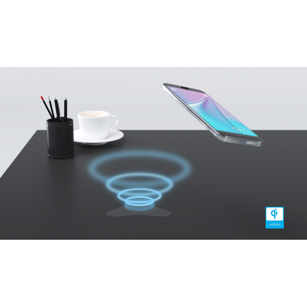 Move 70.8 Executive Fixed Desk w/Built-in Power Socket Block, Grommet ...