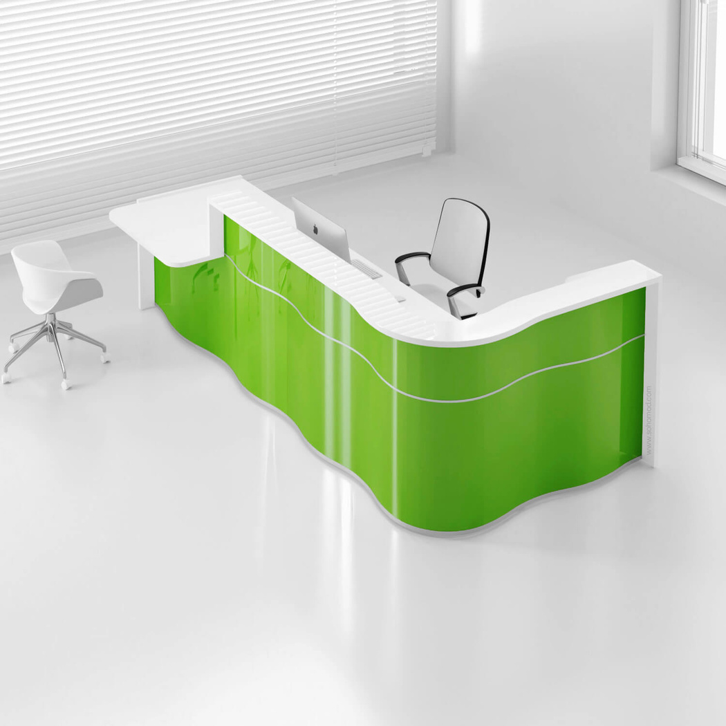 Wave 139 L-Shape Reception Desk w/Right Counter Top, ADA Compilance by ...