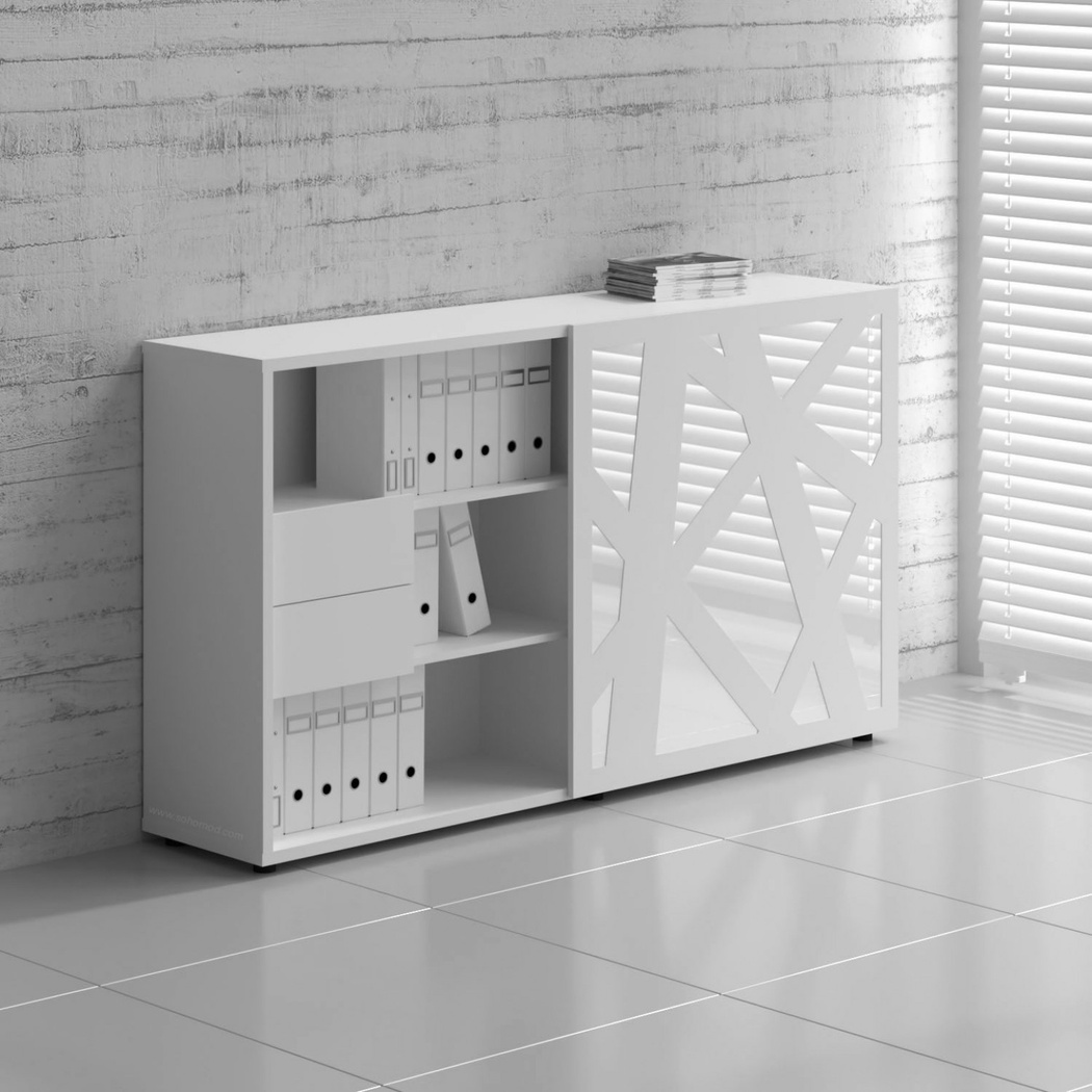 Standard ZS01 Managerial Storage Cabinet w/Zig-Zag Sliding Door by MDD ...