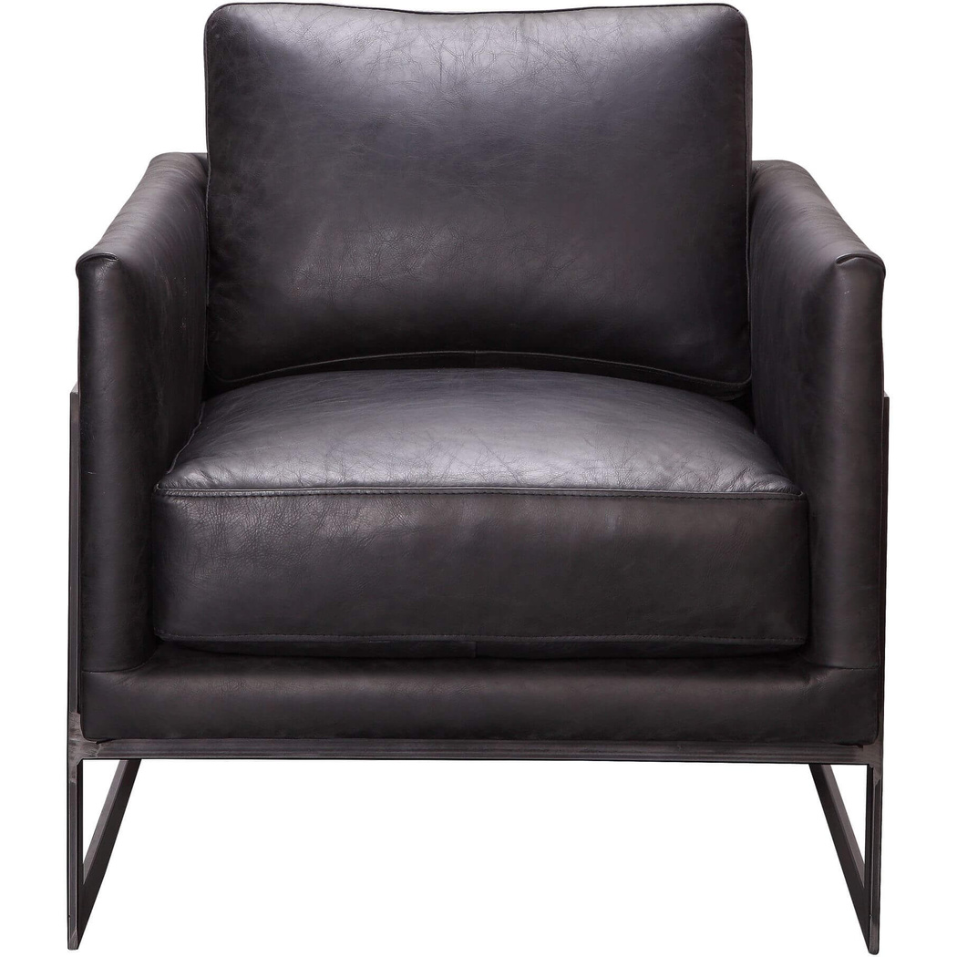 Luxe Leather Club Chair, Black by MOE'S