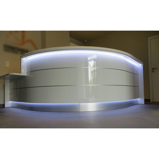 VALDE LAV85L J-Shaped Reception Desk w/Counter Top & LED Light, ADA ...