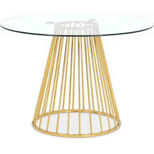 Gio 48 Round Glass Dining Table with Metal Base by Meridian Furniture