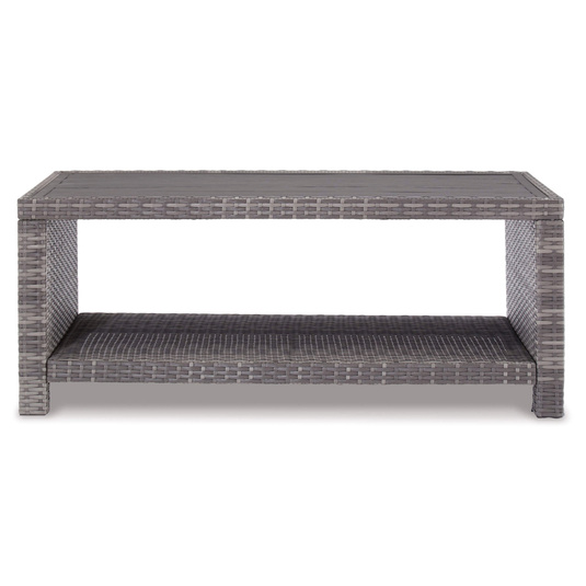 Salem Beach Outdoor Resin Wicker Rectangular Coffee Table, Gray by ...