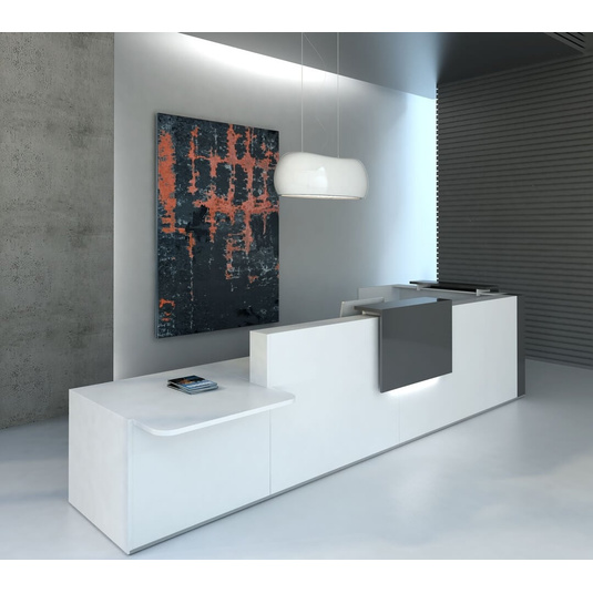 TERA L-Shaped Reception Desk w/Counter Top & Light Panels, ADA ...